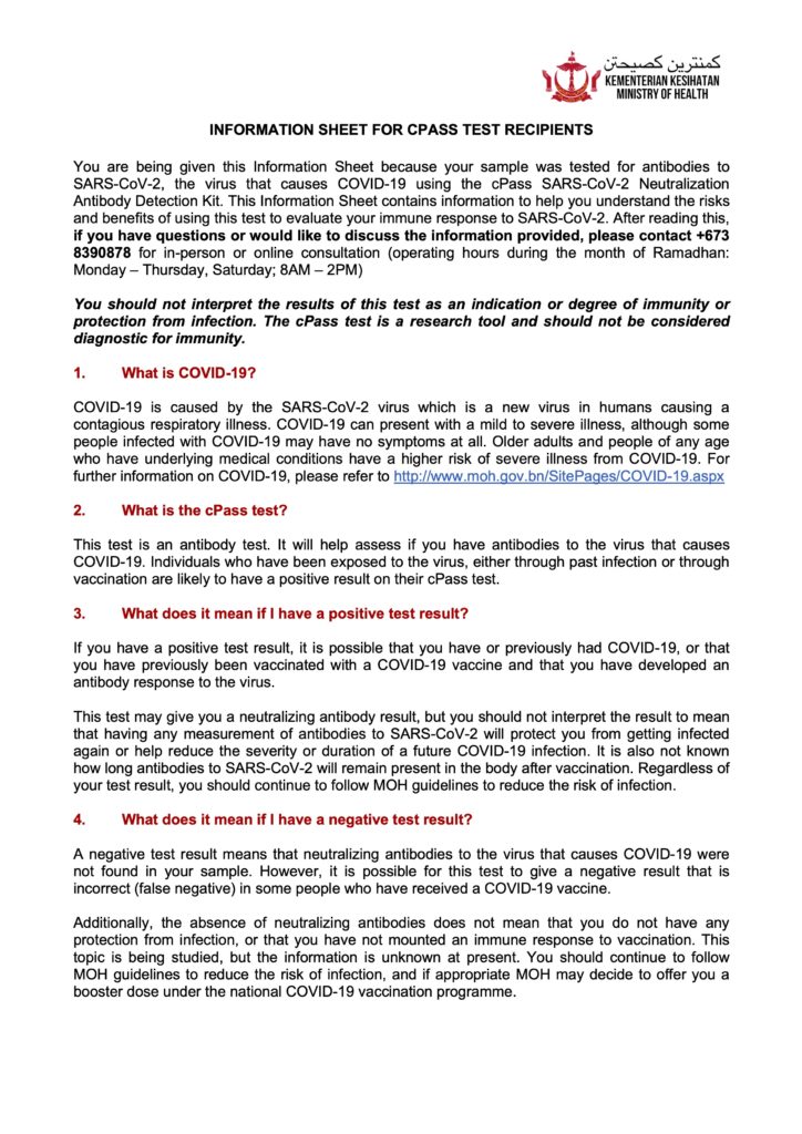 cPass Info Sheet_ENGLISH - UBD PAPRSB Institute of Health Sciences